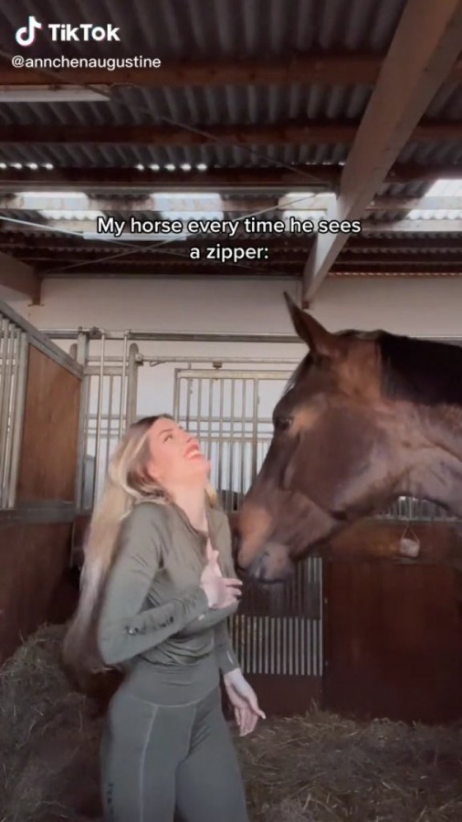 At, model Annchen Augustine'nin fermuarını açtı - Dünyadan Haberler ...